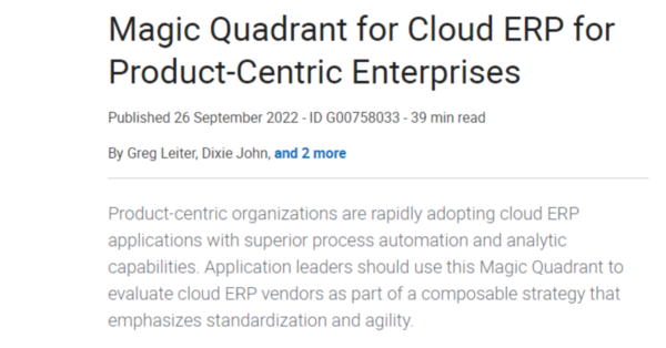 Magic Quadrant for Cloud ERP – ATI | Application Development, System Integration, IT Staffing